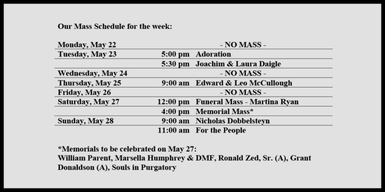 Mass Schedule - Holy Redeemer